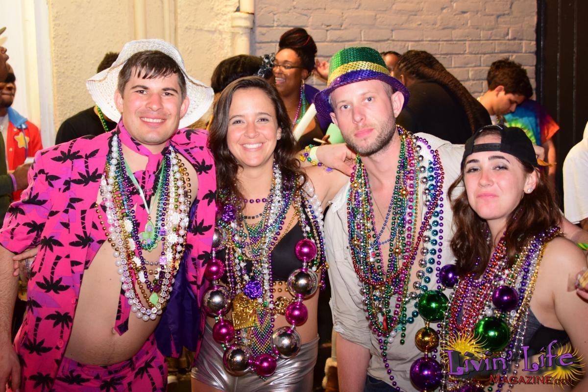 Mardi Gras Party Goers Pose for Us on Bourbon Street...